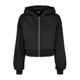 Sweatjacke Urban Classics "Urban Classics Damen Ladies Short Oversized Zip Jacket" Gr. 5XL, schwarz Damen Sweatjacken