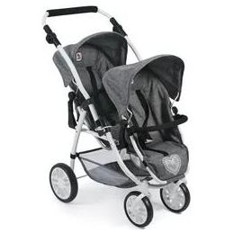 Bayer Chic 2000 Puppen-Zwillingsbuggy CHIC2000 "Vario, Jeans Grey" Puppenwagen grau (jeans grey) Kinder