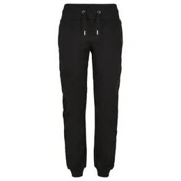 Jogginghose Urban Classics "Urban Classics Damen Ladies Organic High Waist Sweat Pants" Gr. M, US-Größen, schwarz Damen Hosen