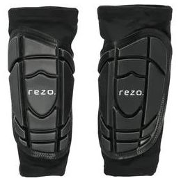 Fußball Schienbeinschoner REZO "PU Shin Guard" Gr. L, schwarz, Protektoren, L, Polyurethan, temperaturregulierender StayCool-Funktion