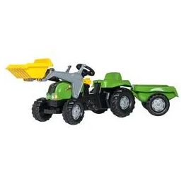 Tretfahrzeug Rolly Toys Tretfahrzeuge grün Kinder Traktor mit Trailer und Lader