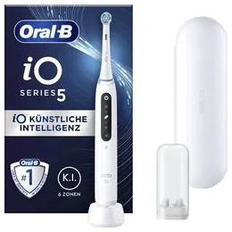 Elektrische Zahnbürste Oral-B "iO 5", weiß (quite weiß), ElektrozahnbürstenB:2,5cm H:24cm T:2,5cm, Kunststoff, mit Magnet-Technologie, LED-Anzeige, 5 Putzmodi, Reiseetui, B:2,5cm H:24cm T:2,5cm