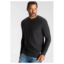 H.I.S. Strickpullover H.I.S Gr. XXXL (64/66), grau (anthrazit) Herren Pullover in besonderer Strick-Optik