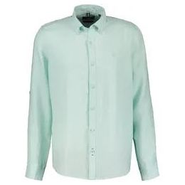 Langarmhemd Lerros "Lerros Lässiges Herren Leinenhemd, Langarm" Gr. XXL, Normalgrößen, blau (light sea blue) Herren Hemden