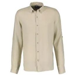 Langarmhemd Lerros "Lerros Lässiges Herren Leinenhemd, Langarm" Gr. XXL, Normalgrößen, beige (light dune beige) Herren Hemden