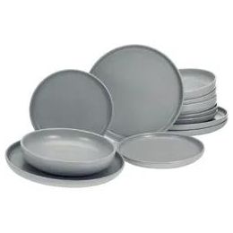 Tafelservice Creatable "Uno" Geschirr-Sets Gr. 12 tlg., grau weiche, harmonisch ausbalancierte Form