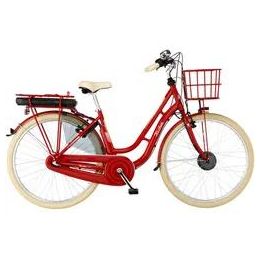 E-Bike Fischer FAHRRAD "CITA RETRO 2.0 418 48" E-Bikes Gr. 48cm, 28 Zoll (71,12cm), rot Pedelec, Elektrofahrrad für Damen u. Herren