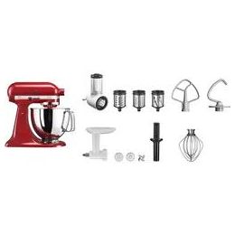 KitchenAid Küchenmaschine "5KSM125EER" Küchenmaschinen Gratis Fleischwolf+Gemüseschneider m. 3 Trommeln (Wert ca. 278,-€ UVP) rot (empire red)