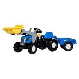 Tretfahrzeug Rolly Toys "NH T7040" Tretfahrzeuge blau Kinder Traktor mit Trailer und Lader