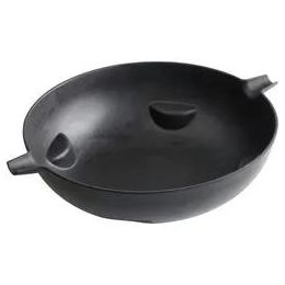 Wok Tepro, schwarz, H:10cm Ø:35,3cm, Pfannen, Guss-Wok-Einleger, ØxH: 35,3 × 10 cm