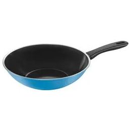 Wok Ballarini "Caprera", blau, B:29,3cm H:10,8cm L:47,1cm Ø:28cm, Pfannen, Keramikbeschichtung, Thermopoint, bunt, Made in Italy