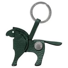 Schlüssel-Anhänger Gretchen "Pony Keyring", silber (dunkelgrün, silberfarben), Schlüsselanhänger, Damen, aus italienischem Kalbsleder