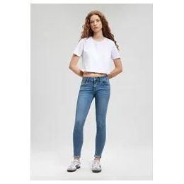 Röhrenjeans Mavi "LEXY" Gr. 27, Länge 27, blau (schwarz shaded str) Damen Jeans Cropped Super Skinny