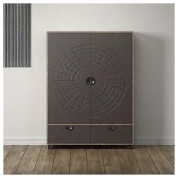 Highboard Inosign "Fusion" Sideboards Gr. B/H/T: 120cm x 163cm x 42cm, 2 St., braun (melam/bronze) Stauraumschrank mit besonderem Kreismuster - (BTH) 12042163 cm