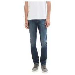 Slim-fit-Jeans Tom Tailor "JOSH" Gr. 32, Länge 30, blau (dark stone blue grey denim) Herren Jeans mit besonderen Taschen-Details