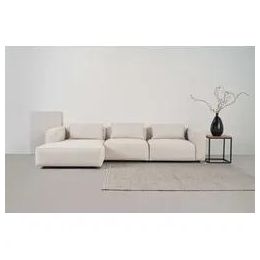 Ecksofa Andas "Tvinnet" Sofas Gr. B/H/T: 317cm x 73cm x 166cm, Struktur grob, Recamiere links, beige (natur) Breite 317 cm, extra tiefe Sitzfläche, kubisches Sitzvergnügen