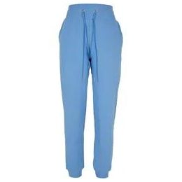 Jogginghose Urban Classics "Urban Classics Damen Ladies Organic High Waist Sweat Pants" Gr. 4XL, US-Größen, blau (horizonblue) Damen Hosen