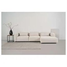 Ecksofa Andas "Tvinnet" Sofas Gr. B/H/T: 317cm x 73cm x 166cm, Struktur grob, Recamiere rechts, beige (natur) Breite 317 cm, extra tiefe Sitzfläche, kubisches Sitzvergnügen