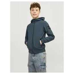 Jack & Jones Softshelljacke JACK & JONES JUNIOR "JJEBASIC SOFTSHELL HOOD SN JNR", Jungen, Gr. 128, grün (magical forest), Web, Obermaterial: 100% Polyester, unifarben, casual, normal, Jacken