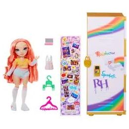 MGA Entertainment Puppenkleiderschrank RAINBOW HIGH "Rainbow High Locker and Doll Playset" Puppenmöbel bunt Kinder inklusive Puppe Pinkly Page