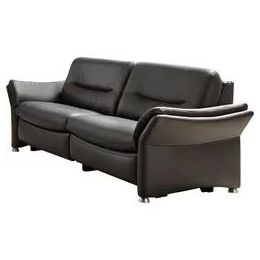 2,5-Sitzer Hukla "Ledersofa, Breite 194 cm" Sofas Gr. B/H/T: 194cm x 91cm x 92cm, Leder, ohne Kopfstütze-ohne WallAway-Funktion, schwarz (torro anthrazit) aus Leder, optional Kopfstütze u. WallAway-Funktion