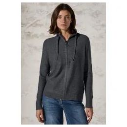 Cardigan Cecil Gr. L (42), grau (charcoal grey melange) Damen Strickjacken im angenehmen Materialmix