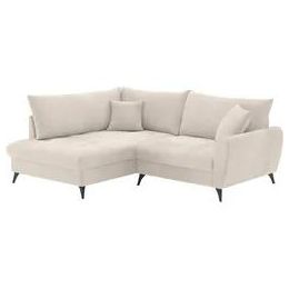 Ecksofa Home Affaire "Blackburn II, L-Form" Sofas Gr. B/H/T: 230cm x 71cm x 190cm, Microfaser 2, Ottomane links, beige (novaclean avanti 4 ecru) Mit Kaltschaumpolsterung bis 140 kg belastbar