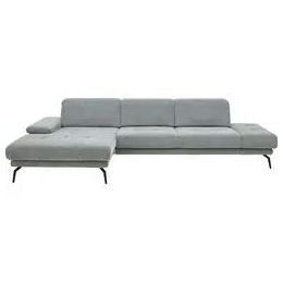 Ecksofa DIE PLANBAR "MP-IN20126 L-Form" Sofas Gr. B/H/T: 328cm x 82cm x 190cm, Material Bezug, Ottomane links, Kopfteilverstellung, blau (ocean) mit Kopfteilverstellung, optional Sitztiefen- & Armteilverstellung