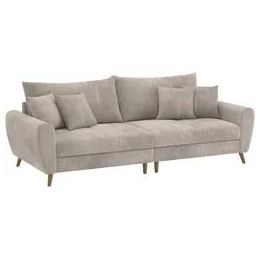 Big-Sofa Home Affaire "Blackburn II" Sofas Gr. B/H/T: 260cm x 71cm x 108cm, Veloursstoff, grau (dolce 4 taupe) Mit Kaltschaumpolsterung bis 140 kg belastbar