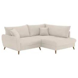 Ecksofa Home Affaire "Blackburn II, L-Form" Sofas Gr. B/H/T: 230cm x 71cm x 190cm, Cord, Ottomane rechts, beige (stripes 8622 narur) Mit Kaltschaumpolsterung bis 140 kg belastbar