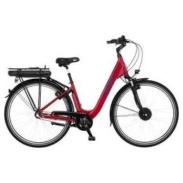 E-Bike Fischer FAHRRAD "CITA 1.0 317" E-Bikes Gr. 44cm, 28 Zoll (71,12cm), rot (rot glänzend) Pedelec, Elektrofahrrad für Damen u. Herren Bestseller