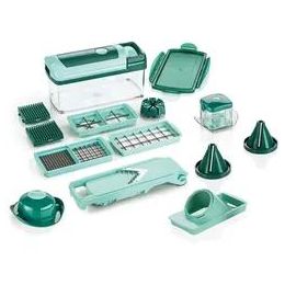 Zerkleinerer Genius "Genius Nicer Dicer Fusion 16-tlg., mit Julietti Spiralschneider" grün (mintgrün) ideal für die Zubereitung von Speisen, Hauptgerichten und Desserts