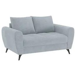 2-Sitzer Home Affaire "Blackburn II" Sofas Gr. B/H/T: 160cm x 71cm x 90cm, Cord, blau (stripes 8624 blue grey) Mit Kaltschaumpolsterung bis 140 kg belastbar