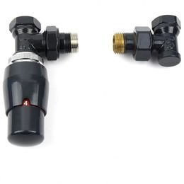 XIMAX Heizk&ouml;rper Zubeh&ouml;r Thermostatset Elegant Eck-Ausf&uuml;hrung Anthrazit, Eck-Ausf&uuml;hrung 1,5 cm
