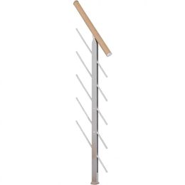 Dolle Gel&auml;nderelement inkl. Holzhandlauf f&uuml;r Mittelholmtreppe Frankfurt, Hamburg, Berlin, Sydney, Perlgrau, Handlauf Buche
