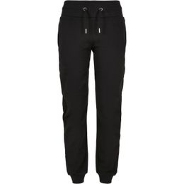 Jogginghose Urban Classics "Urban Classics Damen Ladies Organic High Waist Sweat Pants" Gr. M, US-Größen, schwarz, Damen, 100% Baumwolle, unifarben, Hosen