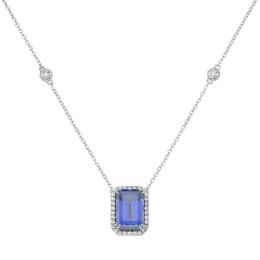 Collier Giorgio Martello MILANO "mit Zirkonia, Silber 925" Halsketten Gr. 45cm, Silber 925 (Sterlingsilber), blau Damen