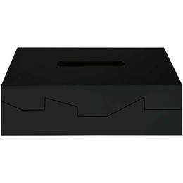 Papiertuchbox Spirella "Silhouette", schwarz, B:12,8cm H:8cm T:24,8cm, ABS-Kunststoff, Aufbewahrungsboxen