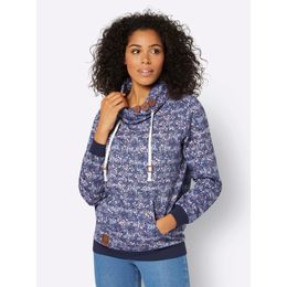 Sweatshirt Casual Looks Gr. 36, blau (marine-hellgrau-bedruckt) Damen Sweatshirts