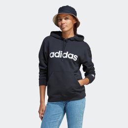 Kapuzensweatshirt adidas Sportswear "W LIN FT HD" Gr. XS, schwarz-weiß (black, white) Damen Sweatshirts