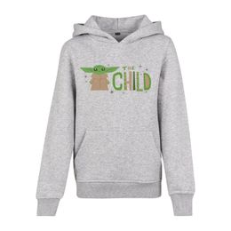 Kapuzensweatshirt MisterTee "MisterTee Herren Kids Mandalorian The Child Hoody" Gr. 146/152, grau (heathergrey) Jungen Sweatshirts