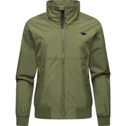 Outdoorjacke Ragwear "Goona" Gr. 6XL (52), grün (olivgrün), Damen, Obermaterial: 100% Polyester, Innenfutter: 100% Polyester, Jacken, stylische, wasserdichte Übergangsjacke mit hohem Kragen