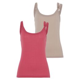 Spaghettitop Vivance Gr. 32/34, lila (beere, sand), Damen, Obermaterial: 68% Polyester (REPREVE), 25% Viskose, 7% Elasthan, Tops, mit besonderer Struktur