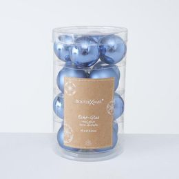 Boltze Weihnachtskugeln Ø 4 cm, 16 tlg, Ø 4 cm, Blau