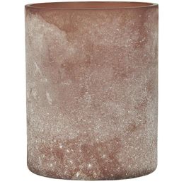 IB Laursen UNIKA Kerzenhalter frosted aus Glas, Ø10 x H13 cm, faded rose