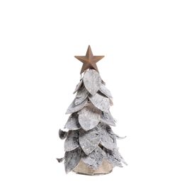 Chic Antique Deko Weihnachtsbaum aus Birkenrinde mit Stern, H25,5/Ø15 cm natur