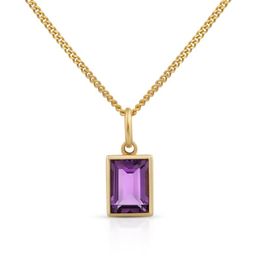 OROLINO Kette mit Anhänger »585 Gold mit echtem Amethyst 42/45cm lang« gelb 42/45cm Elegante Damen-Halskette aus echtem 585 Gelbgold