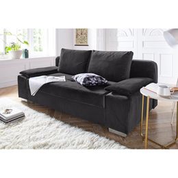 Collection AB Schlafsofa »Paula« mit Federkern, inklusive Bettfunktion und Bettkasten schwarz