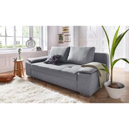 Collection AB Schlafsofa »Paula« mit Federkern, inklusive Bettfunktion und Bettkasten hellgrau