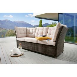 Destiny Loungesofa »PALMA« Aluminium, Polyrattan, 3er Bank, inkl. Auflagen vintage braun Obermaterial: 100% Polyester. Füllung: 50% Polyester, 50%...